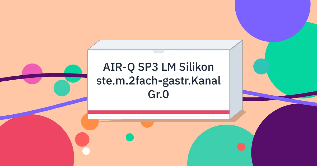 Symbolbild: Packung mit der Aufschrift AIR-Q SP3 LM Silikon ste.m.2fach-gastr.Kanal Gr.0 (PZN 19118997) – Verfügbarkeit und Bezug in Apotheken in Frankfurt am Main