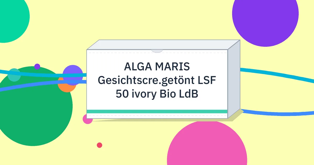 Symbolbild: Packung mit der Aufschrift ALGA MARIS Gesichtscre.getönt LSF 50 ivory Bio LdB (PZN 17241765) – Verfügbarkeit und Bezug in Apotheken in Frankfurt am Main