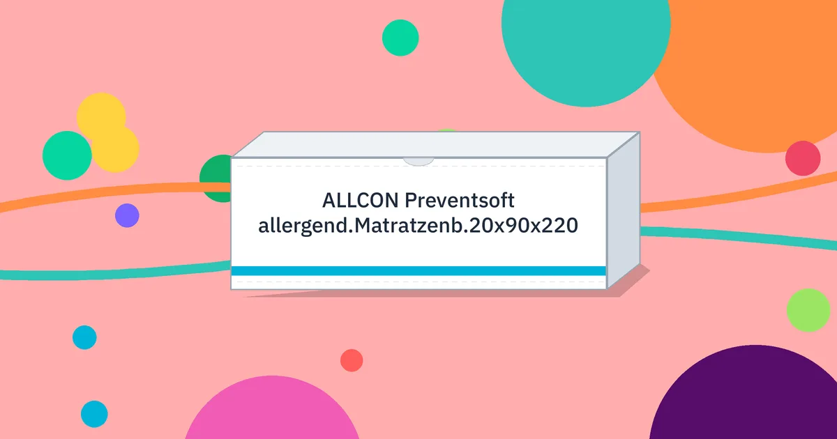 Symbolbild: Packung mit der Aufschrift ALLCON Preventsoft allergend.Matratzenb.20x90x220 (PZN 12445457) – Verfügbarkeit und Bezug in Apotheken in Frankfurt am Main