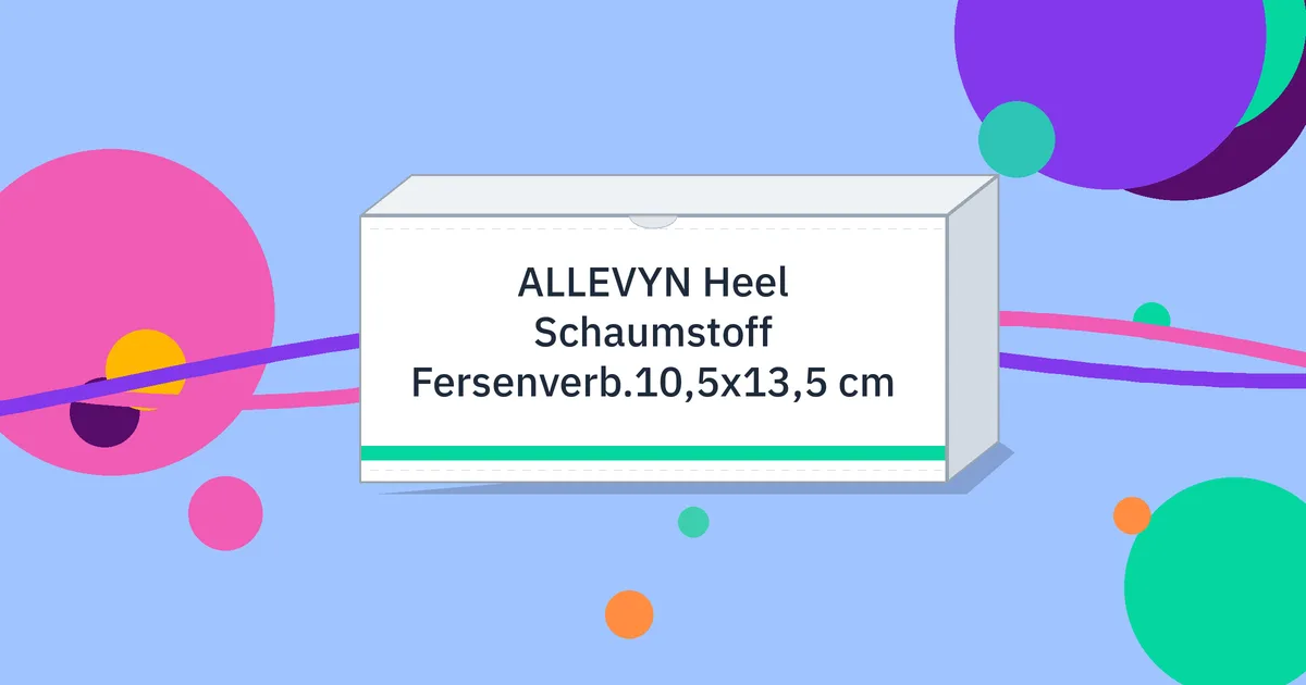 Symbolbild: Packung mit der Aufschrift ALLEVYN Heel Schaumstoff Fersenverb.10,5x13,5 cm (PZN 17969739) – Verfügbarkeit und Bezug in Apotheken in Frankfurt am Main
