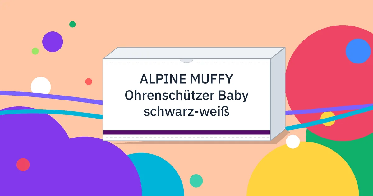 Symbolbild: Packung mit der Aufschrift ALPINE MUFFY Ohrenschützer Baby schwarz-weiß (PZN 15294438) – Verfügbarkeit und Bezug in Apotheken in Frankfurt am Main