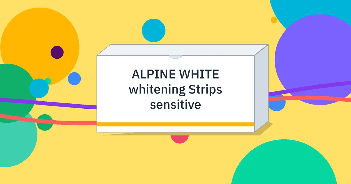 Symbolbild: Packung mit der Aufschrift ALPINE WHITE whitening Strips sensitive (PZN 16835586) – Verfügbarkeit und Bezug in Apotheken in Frankfurt am Main