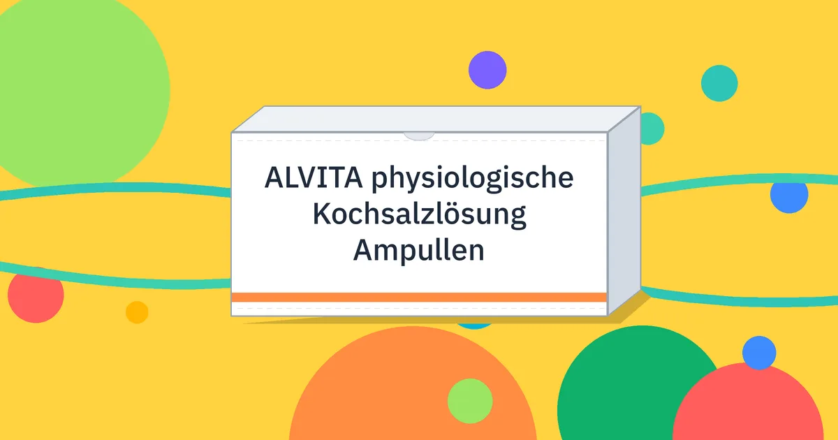 Symbolbild: Packung mit der Aufschrift ALVITA physiologische Kochsalzlösung Ampullen (PZN 10546071) – Verfügbarkeit und Bezug in Apotheken in Frankfurt am Main
