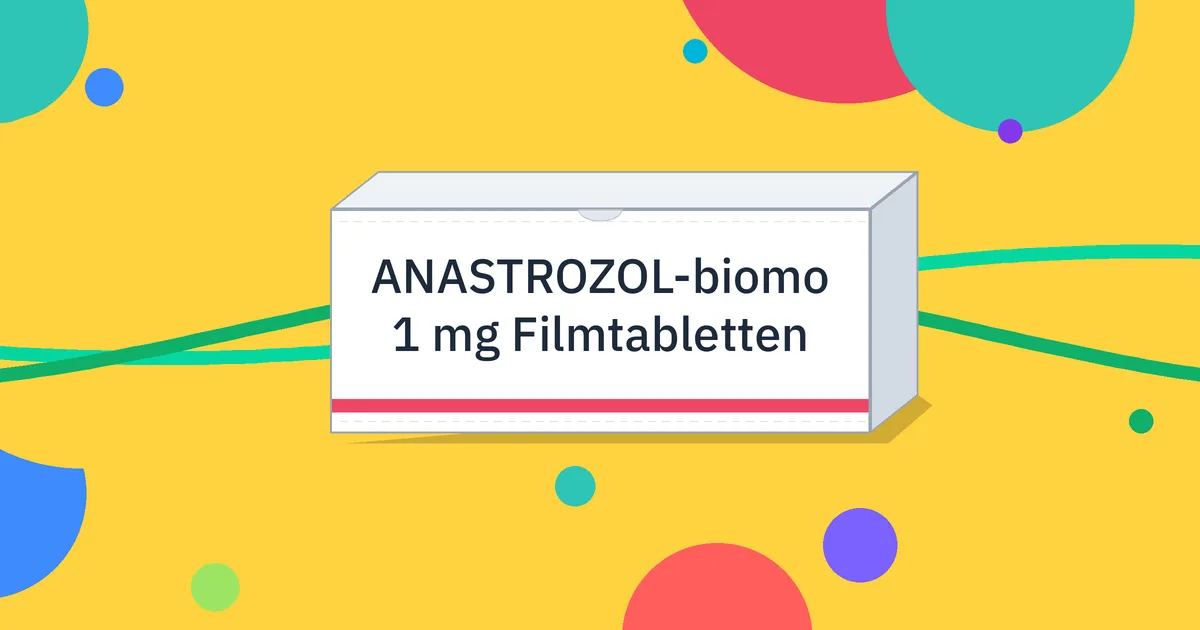 Symbolbild: Packung mit der Aufschrift ANASTROZOL-biomo 1 mg Filmtabletten (PZN 06417505) – Verfügbarkeit und Bezug in Apotheken in Frankfurt am Main