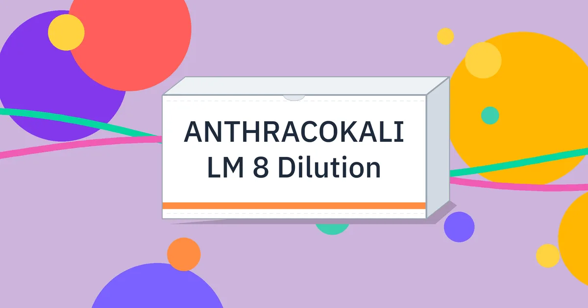 Symbolbild: Packung mit der Aufschrift ANTHRACOKALI LM 8 Dilution (PZN 13371181) – Verfügbarkeit und Bezug in Apotheken in Frankfurt am Main