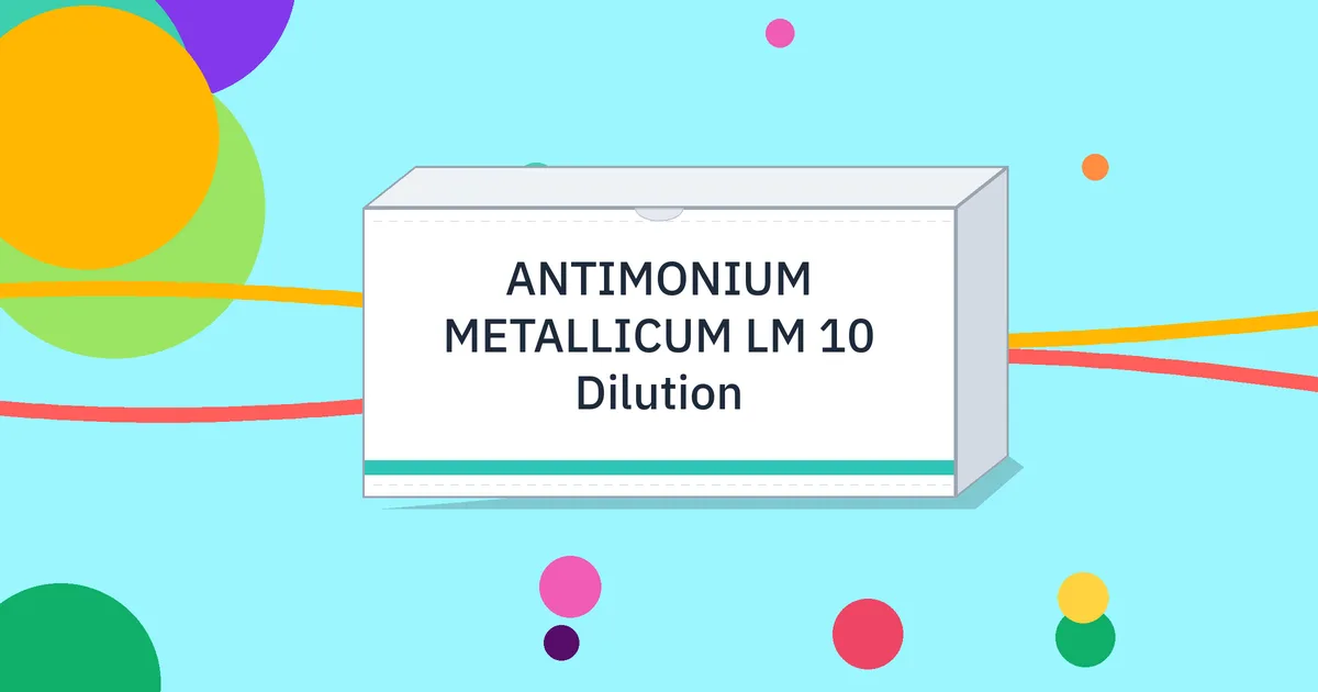 Symbolbild: Packung mit der Aufschrift ANTIMONIUM METALLICUM LM 10 Dilution (PZN 13373352) – Verfügbarkeit und Bezug in Apotheken in Frankfurt am Main