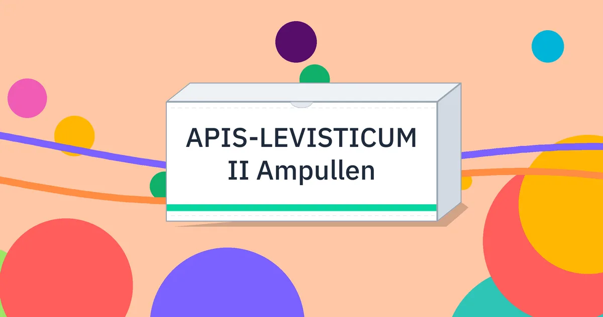 Symbolbild: Packung mit der Aufschrift APIS-LEVISTICUM II Ampullen (PZN 00447669) – Verfügbarkeit und Bezug in Apotheken in Frankfurt am Main