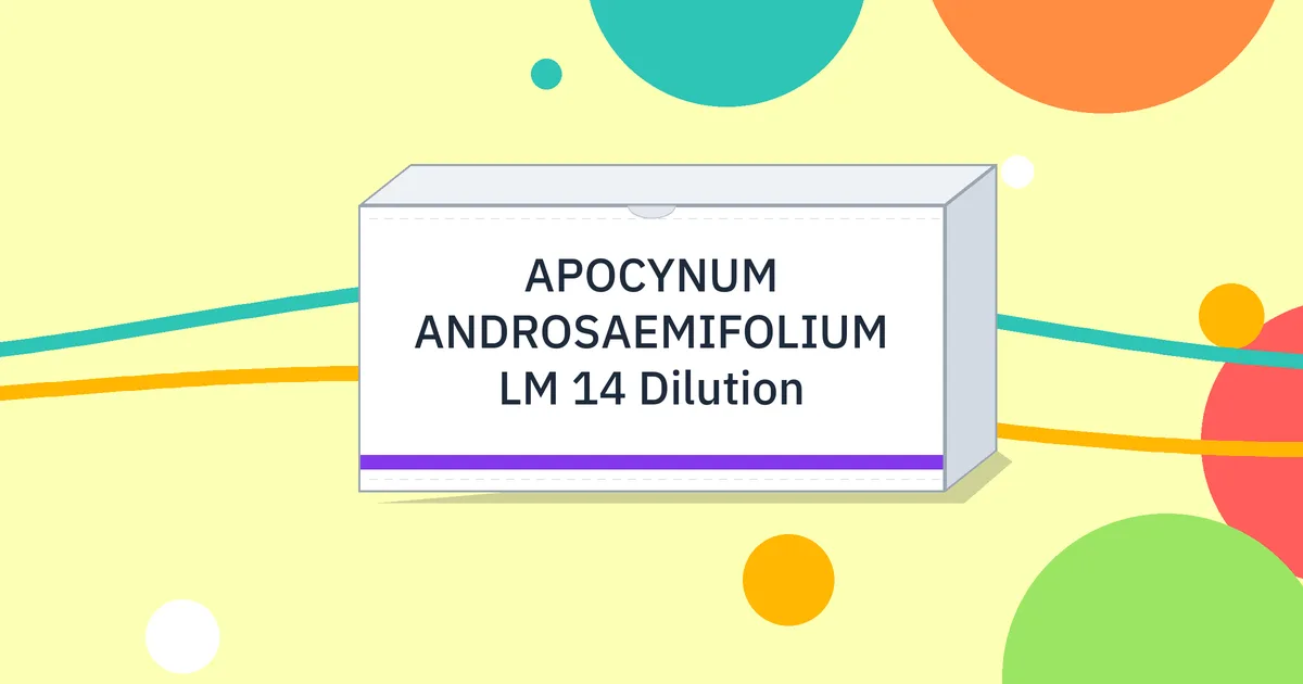 Symbolbild: Packung mit der Aufschrift APOCYNUM ANDROSAEMIFOLIUM LM 14 Dilution (PZN 13380263) – Verfügbarkeit und Bezug in Apotheken in Frankfurt am Main