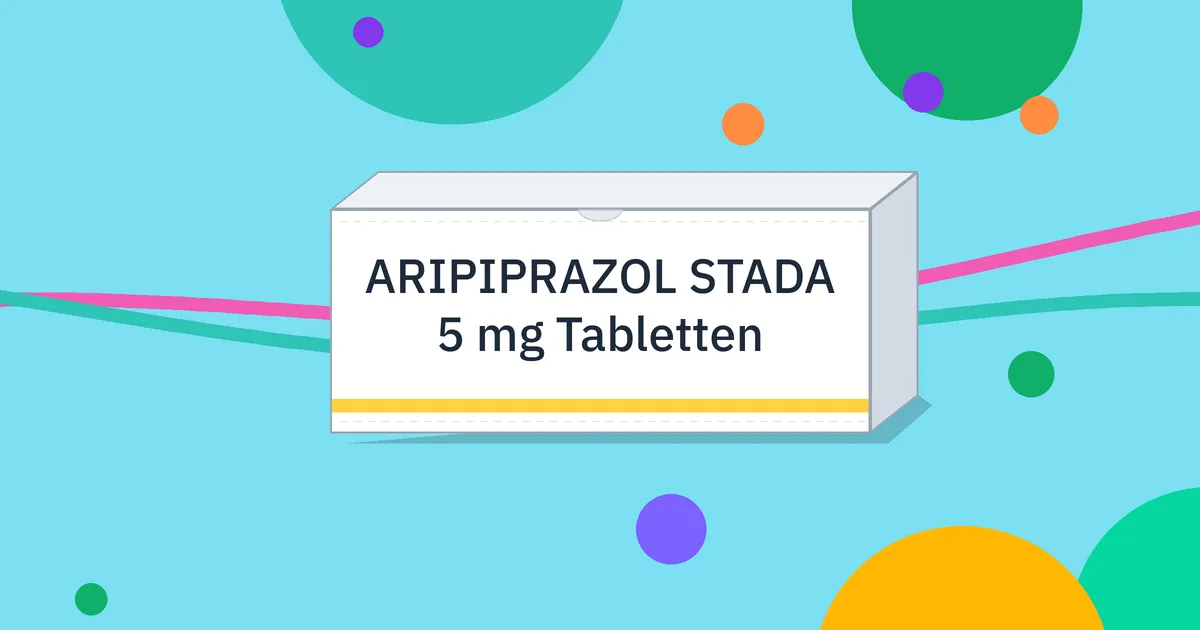 Symbolbild: Packung mit der Aufschrift ARIPIPRAZOL STADA 5 mg Tabletten (PZN 11651114) – Verfügbarkeit und Bezug in Apotheken in Frankfurt am Main