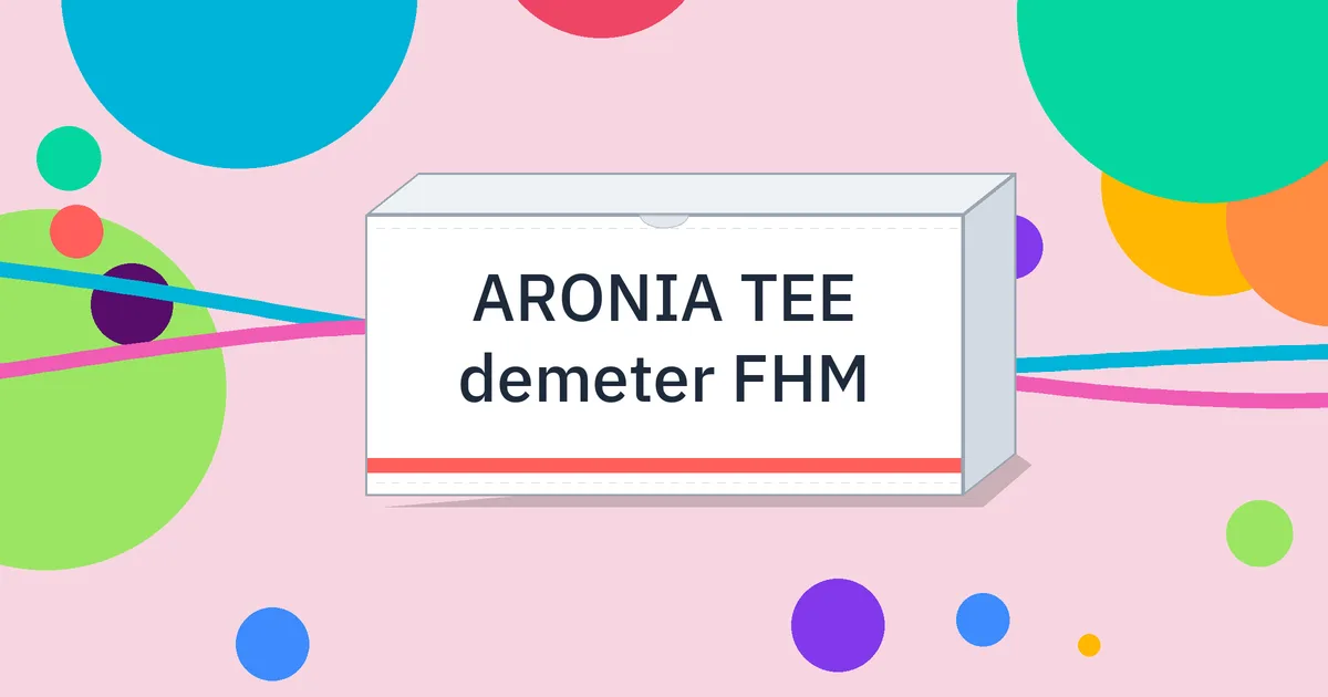 Symbolbild: Packung mit der Aufschrift ARONIA TEE demeter FHM (PZN 13724202) – Verfügbarkeit und Bezug in Apotheken in Frankfurt am Main