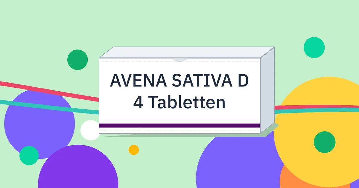 Symbolbild: Packung mit der Aufschrift AVENA SATIVA D 4 Tabletten (PZN 02626287) – Verfügbarkeit und Bezug in Apotheken in Frankfurt am Main