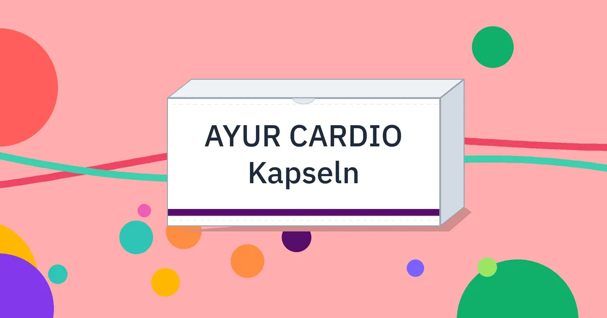 Symbolbild: Packung mit der Aufschrift AYUR CARDIO Kapseln (PZN 00028731) – Verfügbarkeit und Bezug in Apotheken in Frankfurt am Main