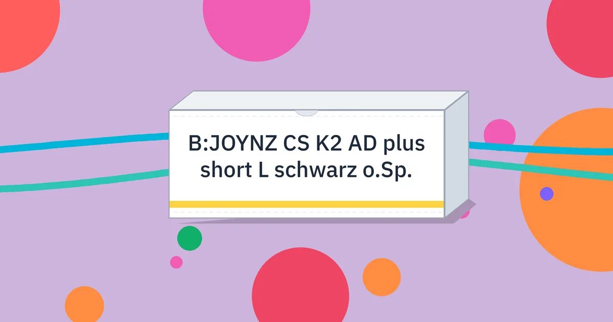 Symbolbild: Packung mit der Aufschrift B:JOYNZ CS K2 AD plus short L schwarz o.Sp. (PZN 20528789) – Verfügbarkeit und Bezug in Apotheken in Frankfurt am Main