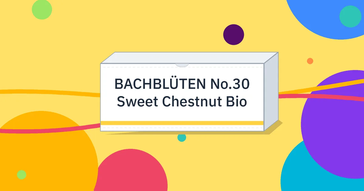 Symbolbild: Packung mit der Aufschrift BACHBLÜTEN No.30 Sweet Chestnut Bio (PZN 10310807) – Verfügbarkeit und Bezug in Apotheken in Frankfurt am Main