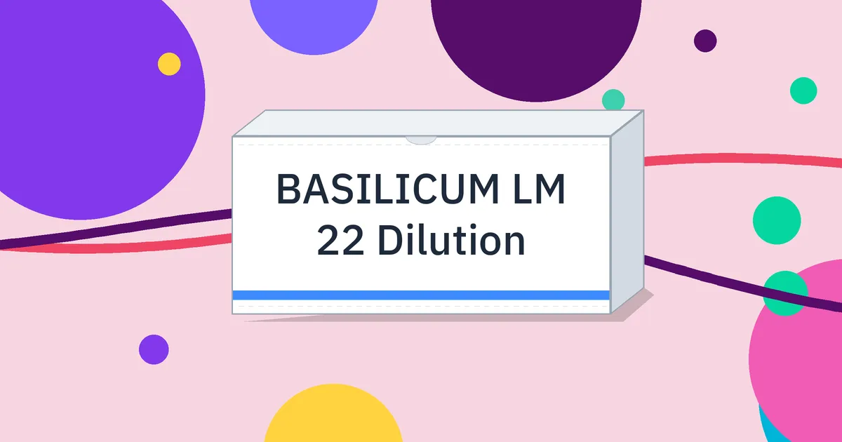 Symbolbild: Packung mit der Aufschrift BASILICUM LM 22 Dilution (PZN 12790846) – Verfügbarkeit und Bezug in Apotheken in Frankfurt am Main