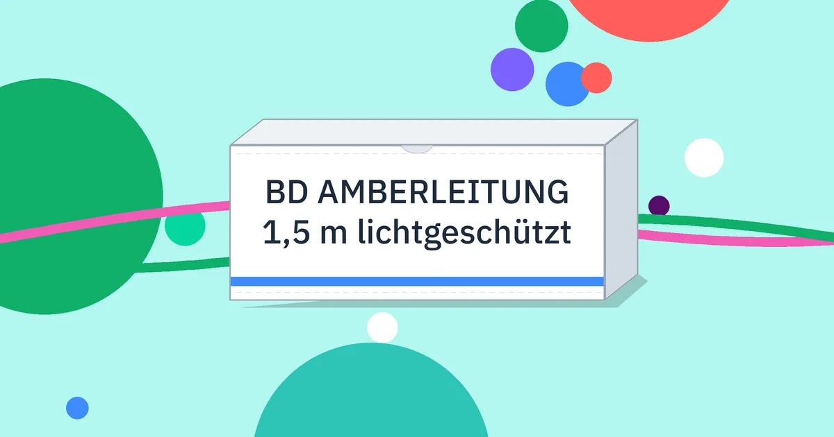 Symbolbild: Packung mit der Aufschrift BD AMBERLEITUNG 1,5 m lichtgeschützt (PZN 07664275) – Verfügbarkeit und Bezug in Apotheken in Frankfurt am Main