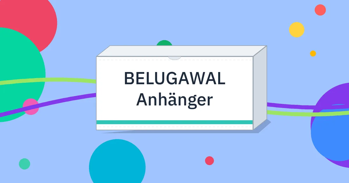 Symbolbild: Packung mit der Aufschrift BELUGAWAL Anhänger (PZN 19159039) – Verfügbarkeit und Bezug in Apotheken in Frankfurt am Main