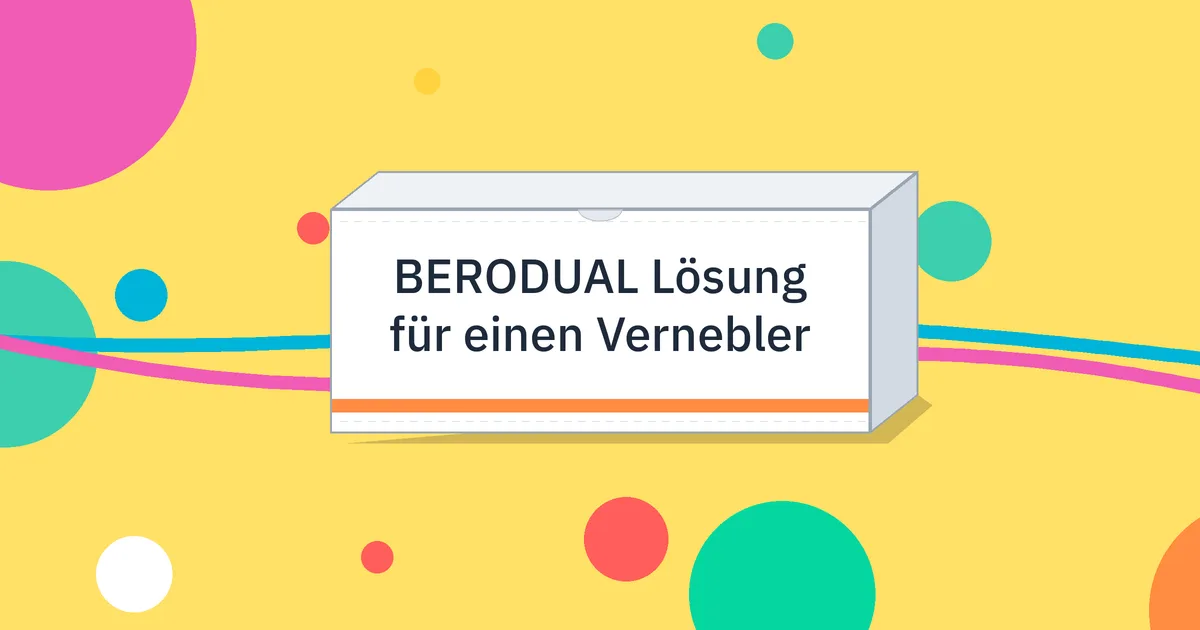 Symbolbild: Packung mit der Aufschrift BERODUAL Lösung für einen Vernebler (PZN 05455403) – Verfügbarkeit und Bezug in Apotheken in Frankfurt am Main