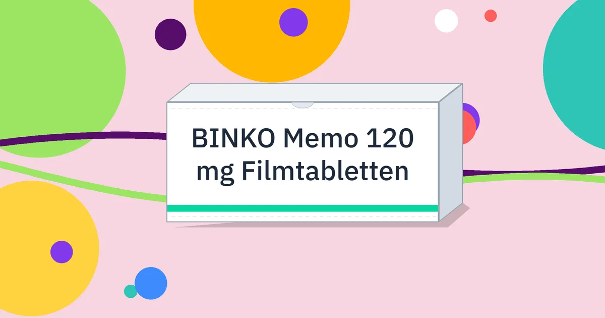 Symbolbild: Packung mit der Aufschrift BINKO Memo 120 mg Filmtabletten (PZN 16168902) – Verfügbarkeit und Bezug in Apotheken in Frankfurt am Main