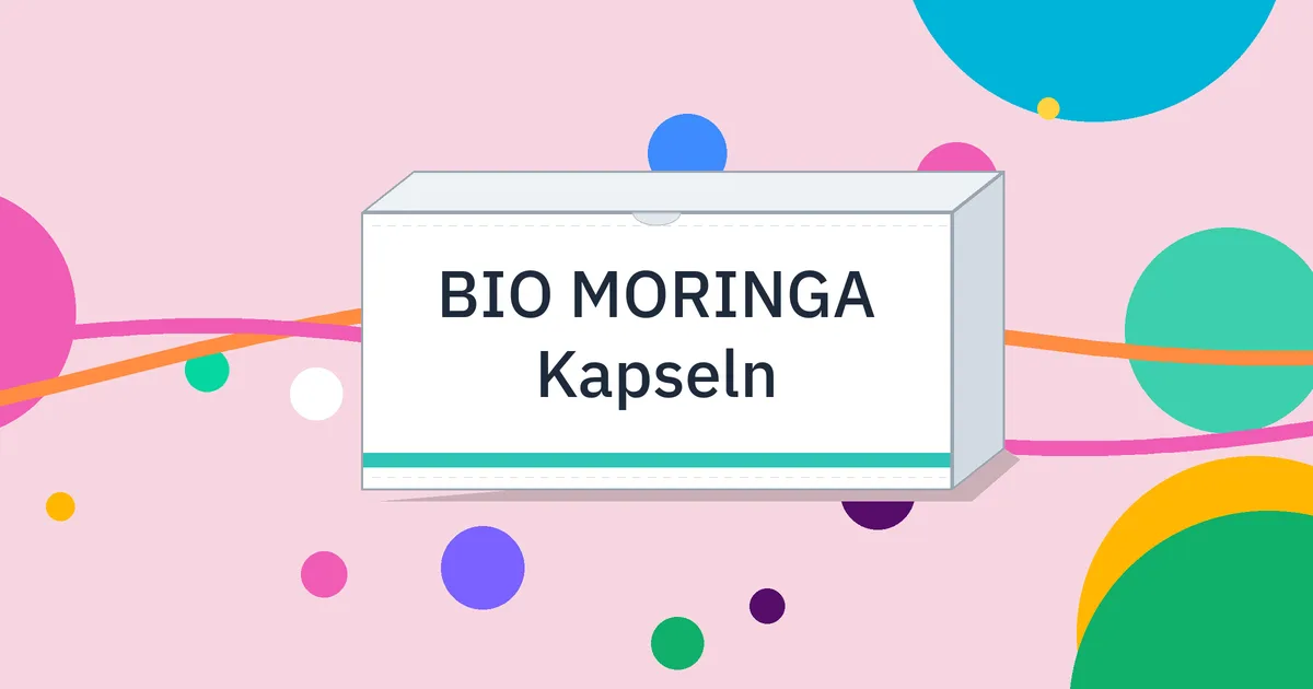 Symbolbild: Packung mit der Aufschrift BIO MORINGA Kapseln (PZN 13354461) – Verfügbarkeit und Bezug in Apotheken in Frankfurt am Main