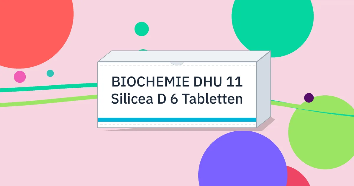 Symbolbild: Packung mit der Aufschrift BIOCHEMIE DHU 11 Silicea D 6 Tabletten (PZN 00274766) – Verfügbarkeit und Bezug in Apotheken in Frankfurt am Main