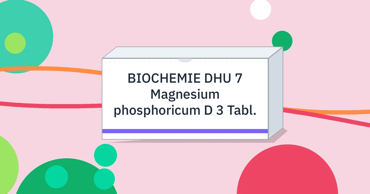 Symbolbild: Packung mit der Aufschrift BIOCHEMIE DHU 7 Magnesium phosphoricum D 3 Tabl. (PZN 02580680) – Verfügbarkeit und Bezug in Apotheken in Frankfurt am Main