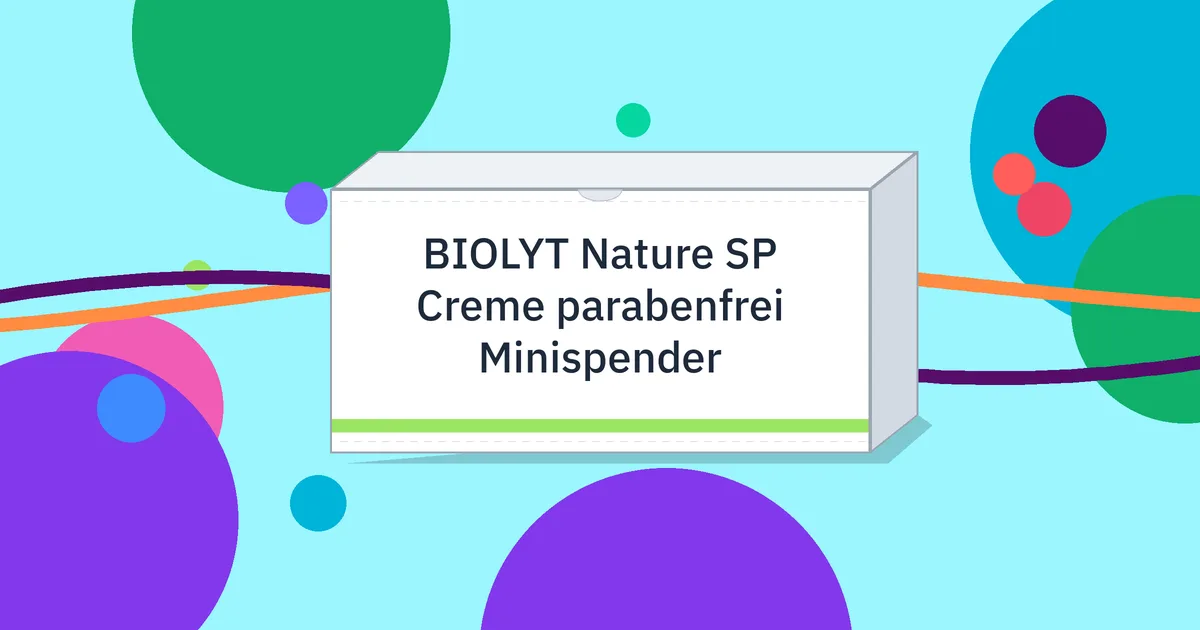 Symbolbild: Packung mit der Aufschrift BIOLYT Nature SP Creme parabenfrei Minispender (PZN 11299893) – Verfügbarkeit und Bezug in Apotheken in Frankfurt am Main