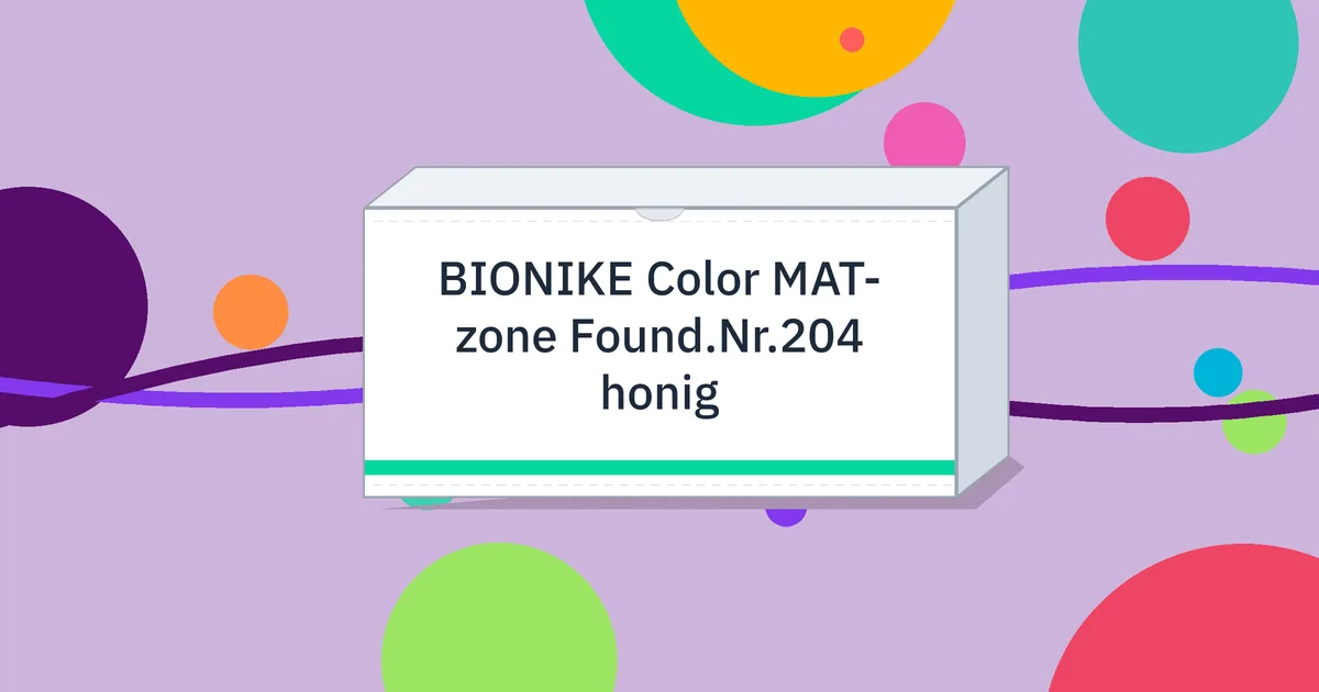 Symbolbild: Packung mit der Aufschrift BIONIKE Color MAT-zone Found.Nr.204 honig (PZN 12606417) – Verfügbarkeit und Bezug in Apotheken in Frankfurt am Main