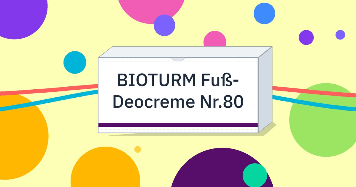 Symbolbild: Packung mit der Aufschrift BIOTURM Fuß-Deocreme Nr.80 (PZN 10261055) – Verfügbarkeit und Bezug in Apotheken in Frankfurt am Main