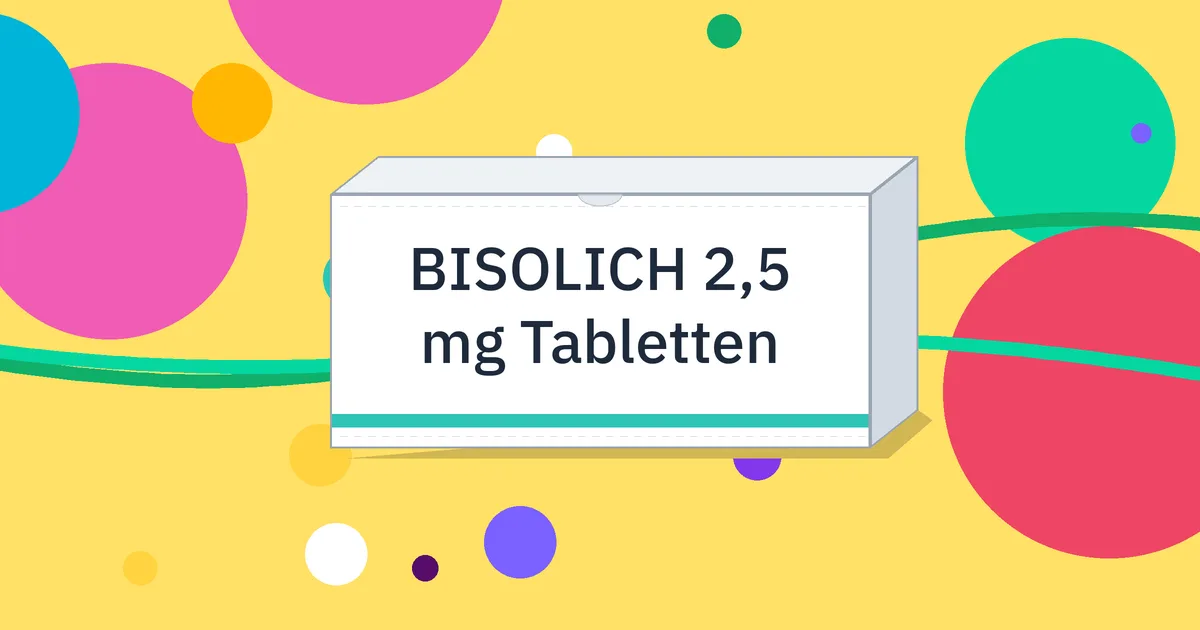 Symbolbild: Packung mit der Aufschrift BISOLICH 2,5 mg Tabletten (PZN 16498864) – Verfügbarkeit und Bezug in Apotheken in Frankfurt am Main