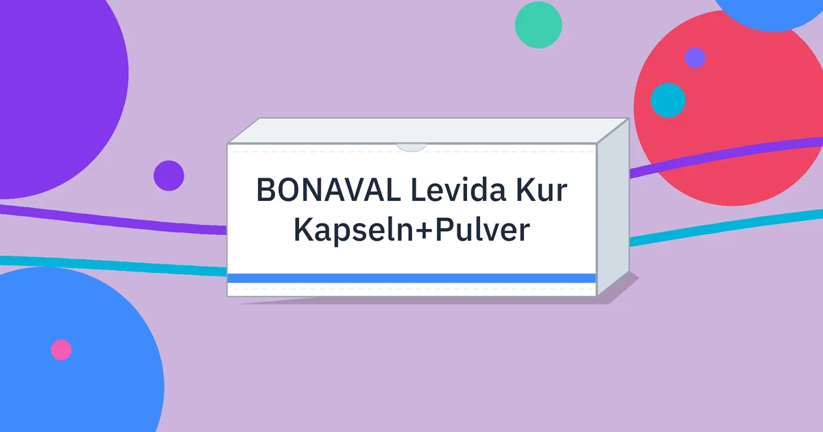 Symbolbild: Packung mit der Aufschrift BONAVAL Levida Kur Kapseln+Pulver (PZN 18832014) – Verfügbarkeit und Bezug in Apotheken in Frankfurt am Main