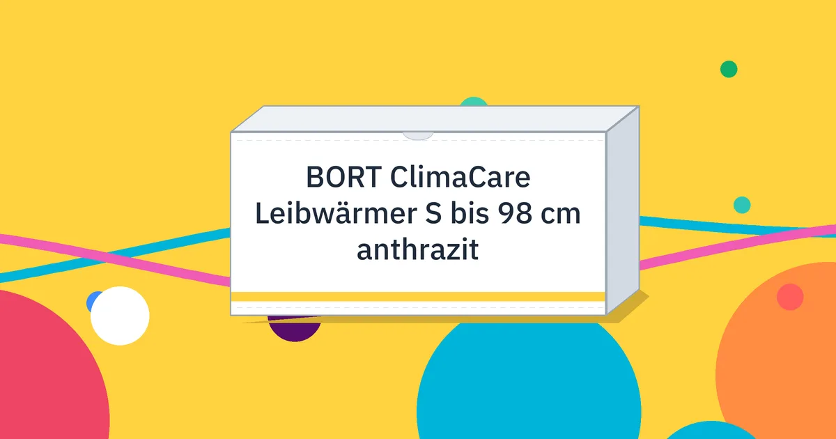 Symbolbild: Packung mit der Aufschrift BORT ClimaCare Leibwärmer S bis 98 cm anthrazit (PZN 18094964) – Verfügbarkeit und Bezug in Apotheken in Frankfurt am Main