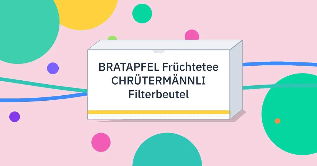Symbolbild: Packung mit der Aufschrift BRATAPFEL Früchtetee CHRÜTERMÄNNLI Filterbeutel (PZN 11011610) – Verfügbarkeit und Bezug in Apotheken in Frankfurt am Main