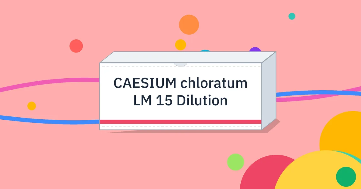 Symbolbild: Packung mit der Aufschrift CAESIUM chloratum LM 15 Dilution (PZN 12799161) – Verfügbarkeit und Bezug in Apotheken in Frankfurt am Main