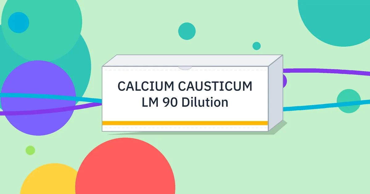 Symbolbild: Packung mit der Aufschrift CALCIUM CAUSTICUM LM 90 Dilution (PZN 12804206) – Verfügbarkeit und Bezug in Apotheken in Frankfurt am Main