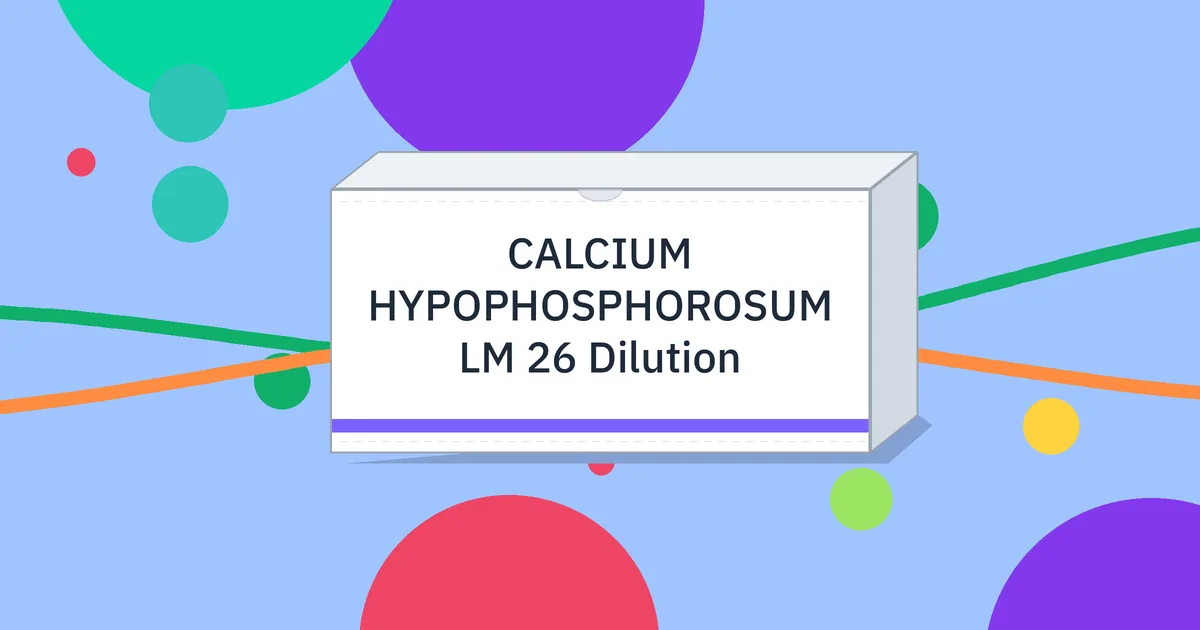 Symbolbild: Packung mit der Aufschrift CALCIUM HYPOPHOSPHOROSUM LM 26 Dilution (PZN 13408955) – Verfügbarkeit und Bezug in Apotheken in Frankfurt am Main