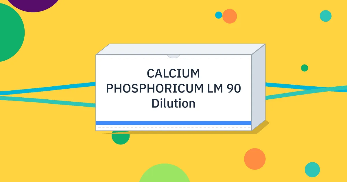 Symbolbild: Packung mit der Aufschrift CALCIUM PHOSPHORICUM LM 90 Dilution (PZN 12805476) – Verfügbarkeit und Bezug in Apotheken in Frankfurt am Main