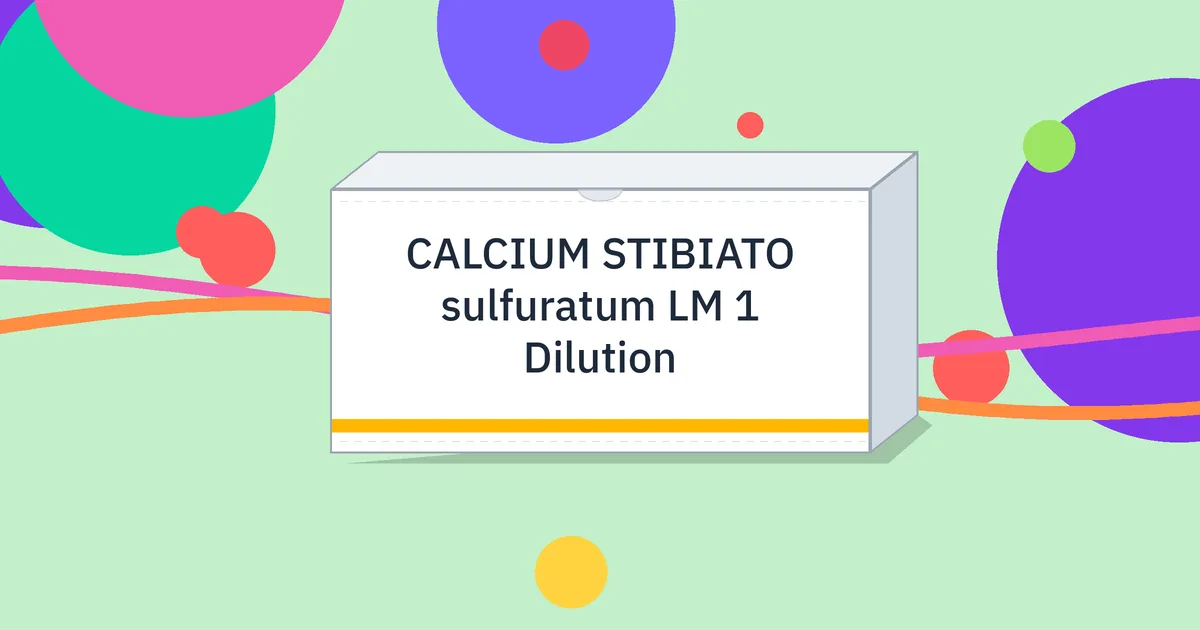 Symbolbild: Packung mit der Aufschrift CALCIUM STIBIATO sulfuratum LM 1 Dilution (PZN 12806429) – Verfügbarkeit und Bezug in Apotheken in Frankfurt am Main