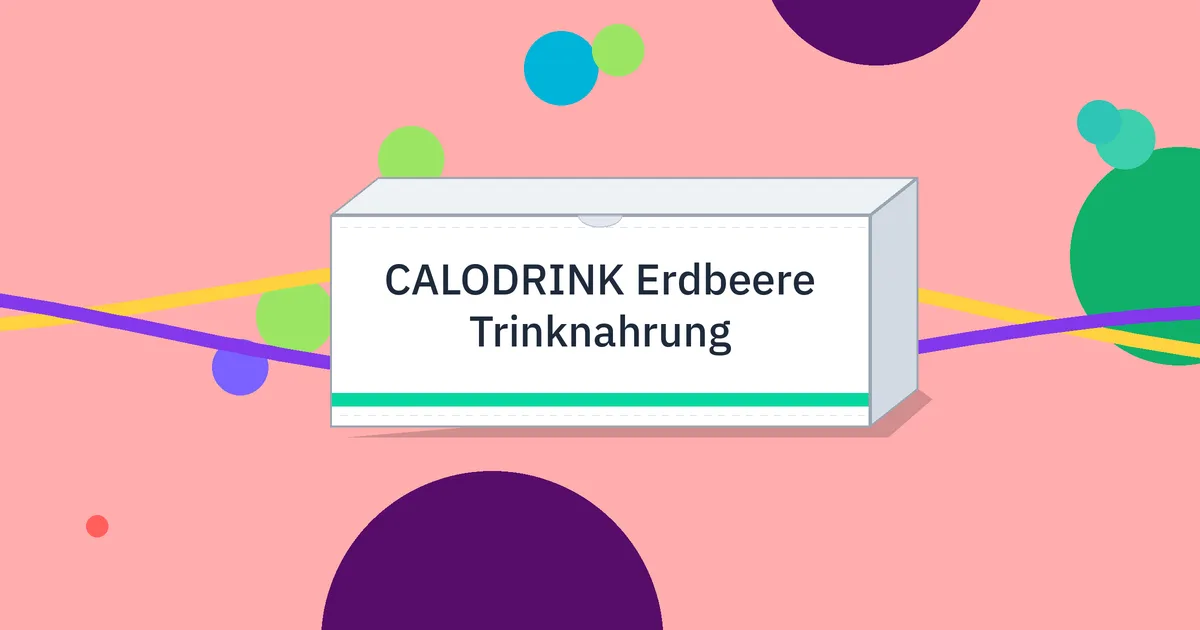 Symbolbild: Packung mit der Aufschrift CALODRINK Erdbeere Trinknahrung (PZN 20861106) – Verfügbarkeit und Bezug in Apotheken in Frankfurt am Main