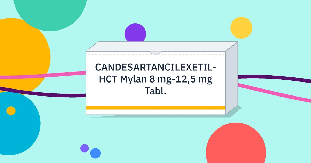 Symbolbild: Packung mit der Aufschrift CANDESARTANCILEXETIL-HCT Mylan 8 mg-12,5 mg Tabl. (PZN 10787455) – Verfügbarkeit und Bezug in Apotheken in Frankfurt am Main