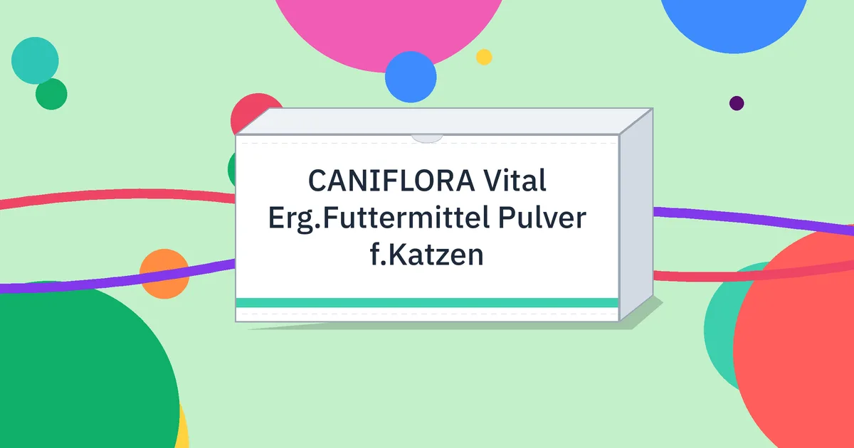 Symbolbild: Packung mit der Aufschrift CANIFLORA Vital Erg.Futtermittel Pulver f.Katzen (PZN 19800536) – Verfügbarkeit und Bezug in Apotheken in Frankfurt am Main