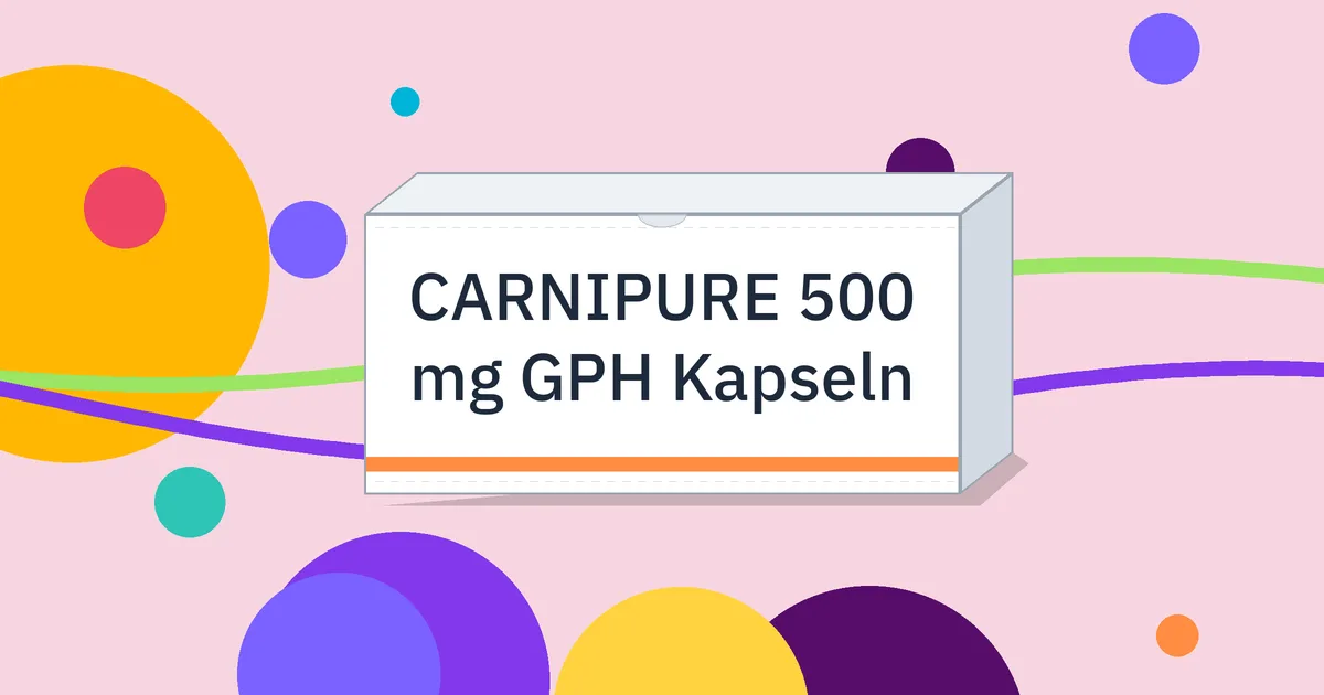 Symbolbild: Packung mit der Aufschrift CARNIPURE 500 mg GPH Kapseln (PZN 09115609) – Verfügbarkeit und Bezug in Apotheken in Frankfurt am Main
