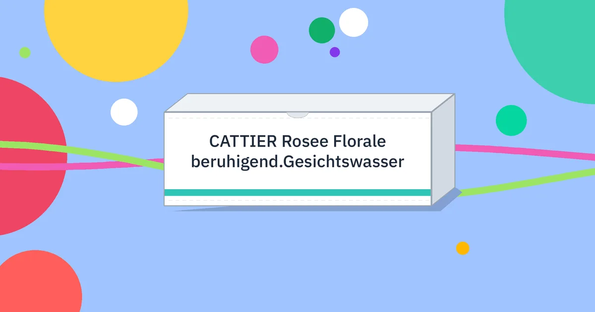 Symbolbild: Packung mit der Aufschrift CATTIER Rosee Florale beruhigend.Gesichtswasser (PZN 09282164) – Verfügbarkeit und Bezug in Apotheken in Frankfurt am Main