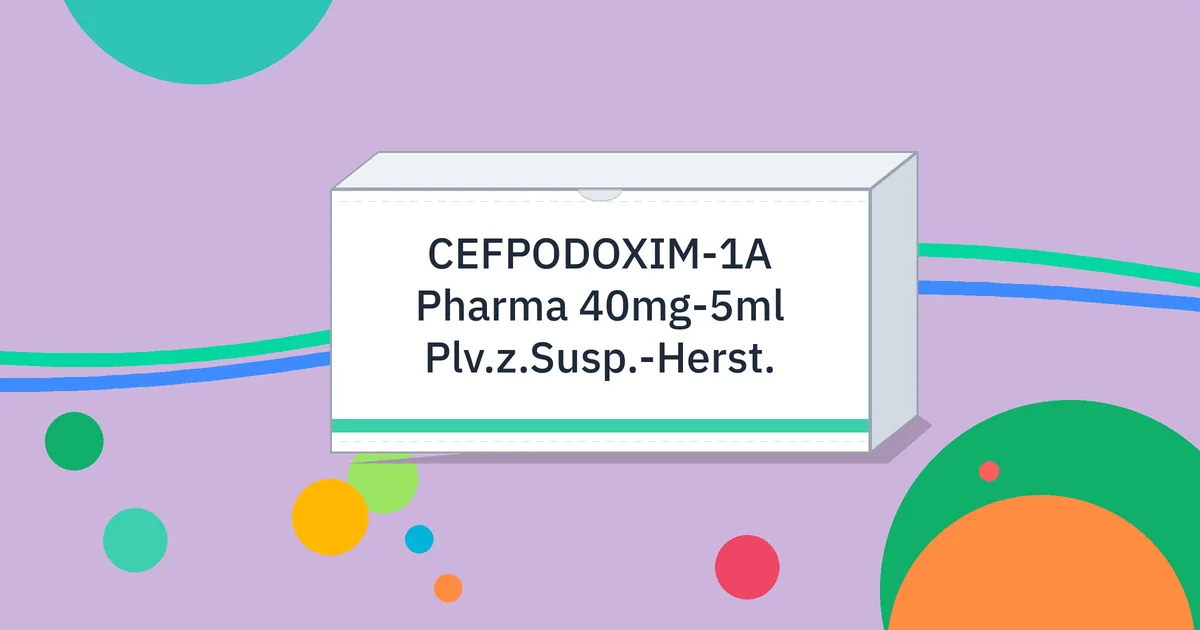 Symbolbild: Packung mit der Aufschrift CEFPODOXIM-1A Pharma 40mg-5ml Plv.z.Susp.-Herst. (PZN 02727858) – Verfügbarkeit und Bezug in Apotheken in Frankfurt am Main