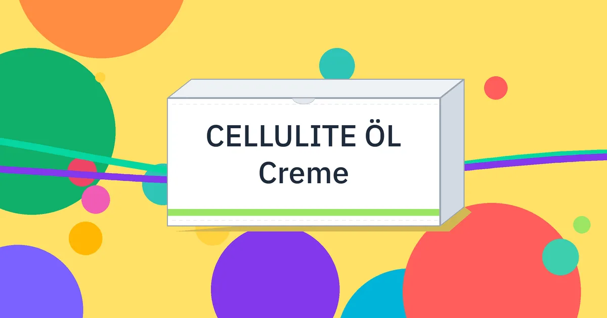 Symbolbild: Packung mit der Aufschrift CELLULITE ÖL Creme (PZN 11013514) – Verfügbarkeit und Bezug in Apotheken in Frankfurt am Main