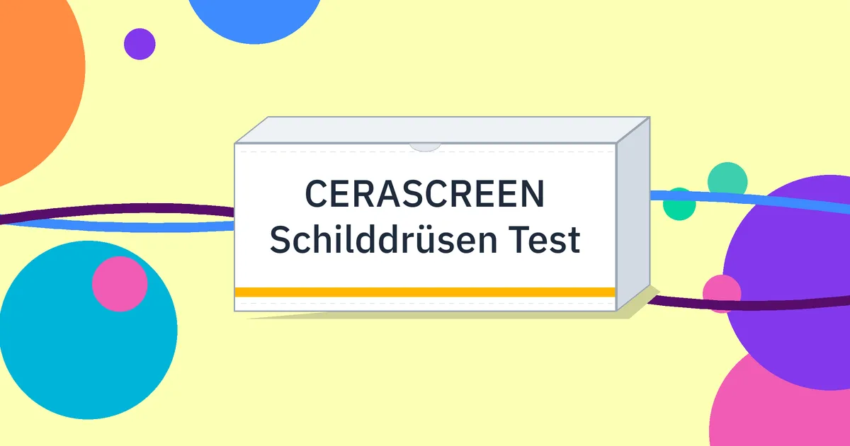 Symbolbild: Packung mit der Aufschrift CERASCREEN Schilddrüsen Test (PZN 16839584) – Verfügbarkeit und Bezug in Apotheken in Frankfurt am Main