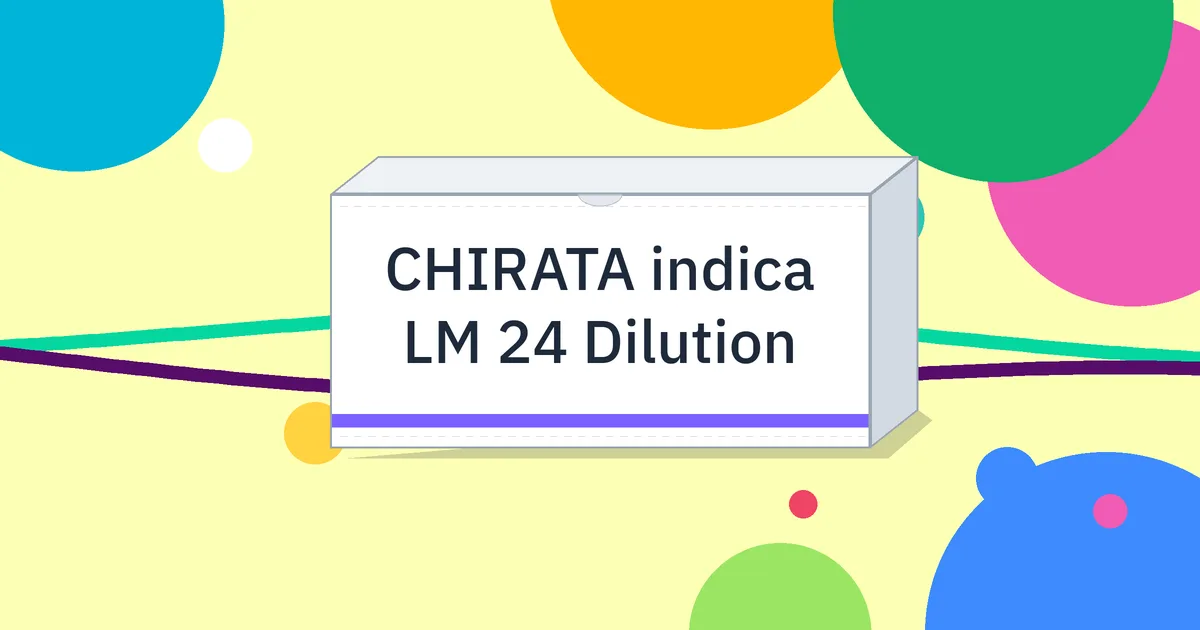 Symbolbild: Packung mit der Aufschrift CHIRATA indica LM 24 Dilution (PZN 13443762) – Verfügbarkeit und Bezug in Apotheken in Frankfurt am Main