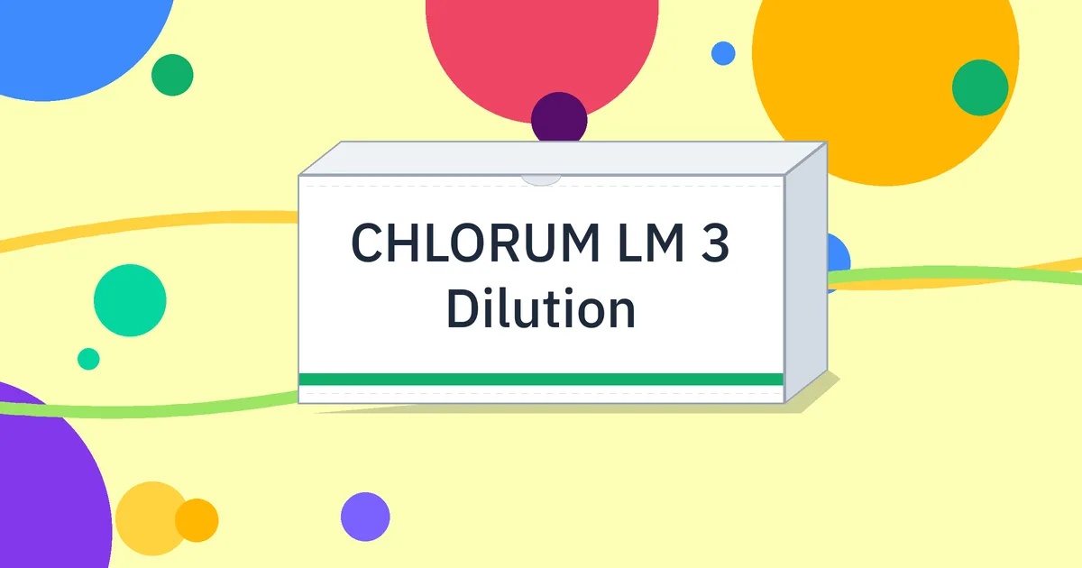 Symbolbild: Packung mit der Aufschrift CHLORUM LM 3 Dilution (PZN 12816310) – Verfügbarkeit und Bezug in Apotheken in Frankfurt am Main