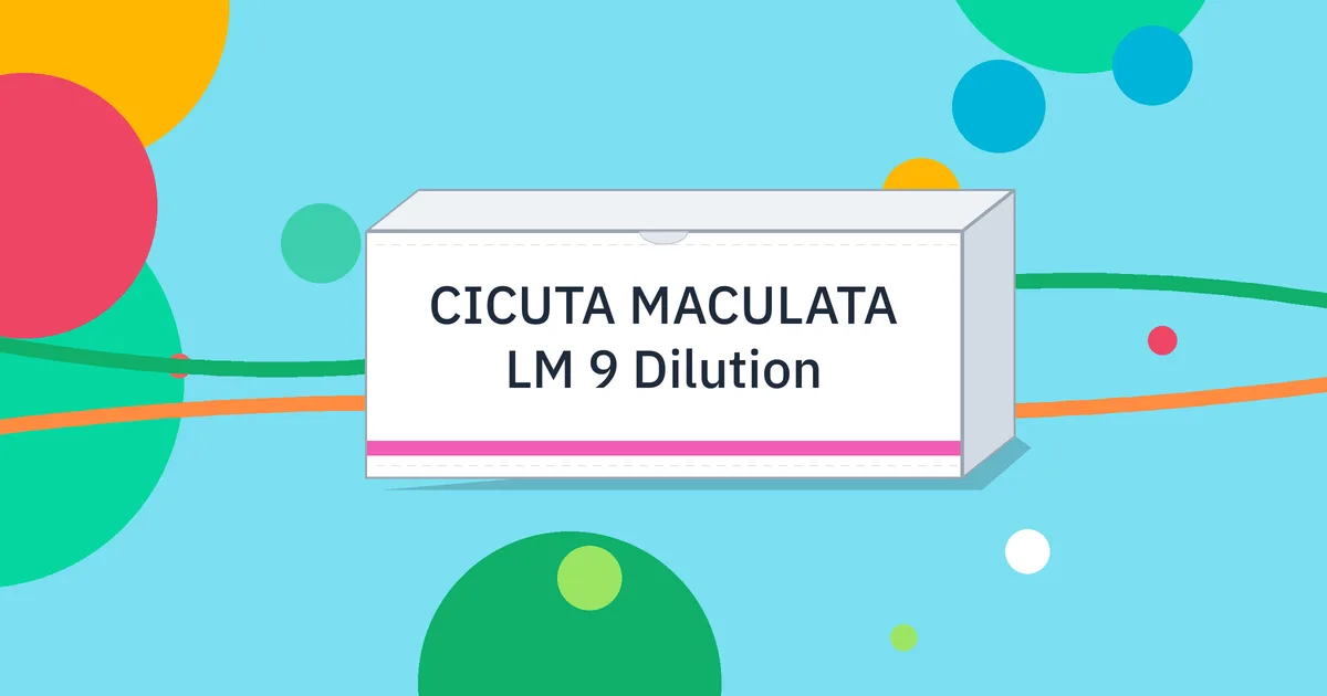 Symbolbild: Packung mit der Aufschrift CICUTA MACULATA LM 9 Dilution (PZN 12818214) – Verfügbarkeit und Bezug in Apotheken in Frankfurt am Main