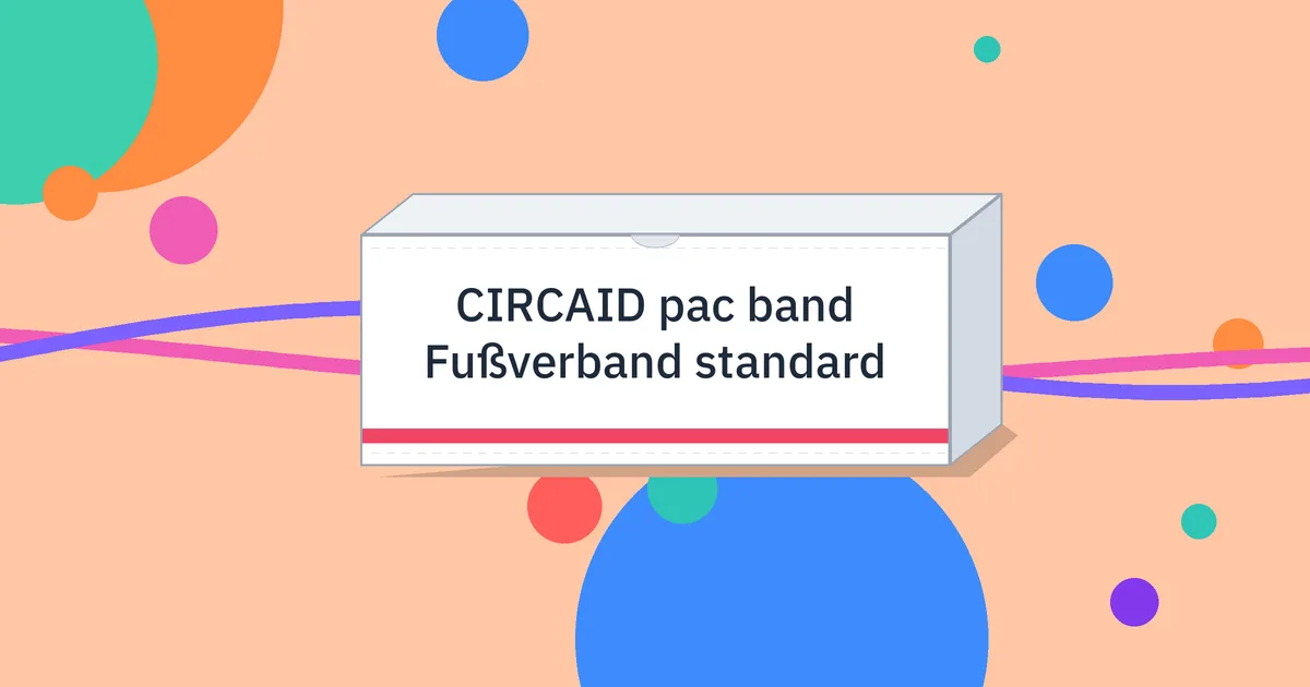 Symbolbild: Packung mit der Aufschrift CIRCAID pac band Fußverband standard (PZN 11484780) – Verfügbarkeit und Bezug in Apotheken in Frankfurt am Main